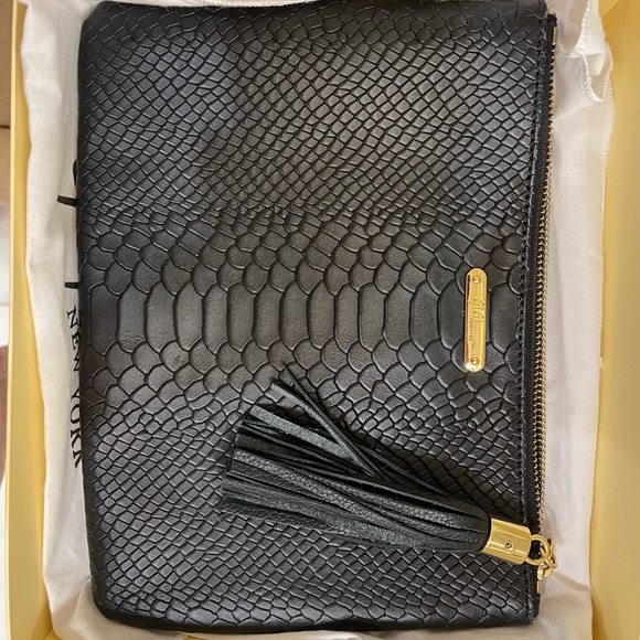 GiGi New York | Bags | Gigi New York All In One Black Embossed Python Leather Clutch Bag | Poshmark